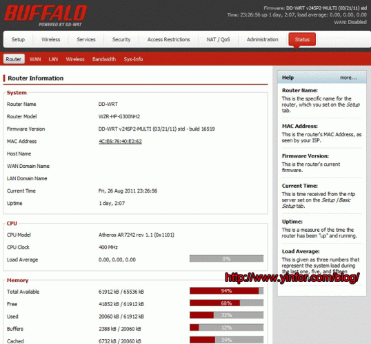 Buffalo Nfiniti WIRELESS-N WZR-HP-G300NH2 - David Yin's Blog