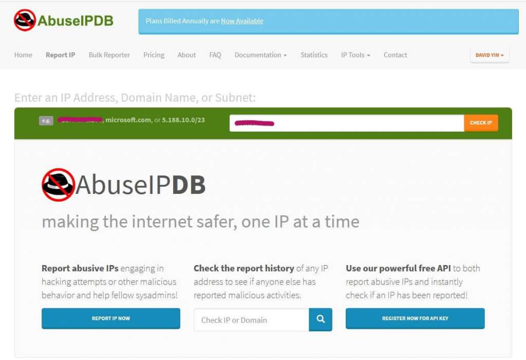 Report the bad IP address to the AbuseIPDB - David Yin's Blog