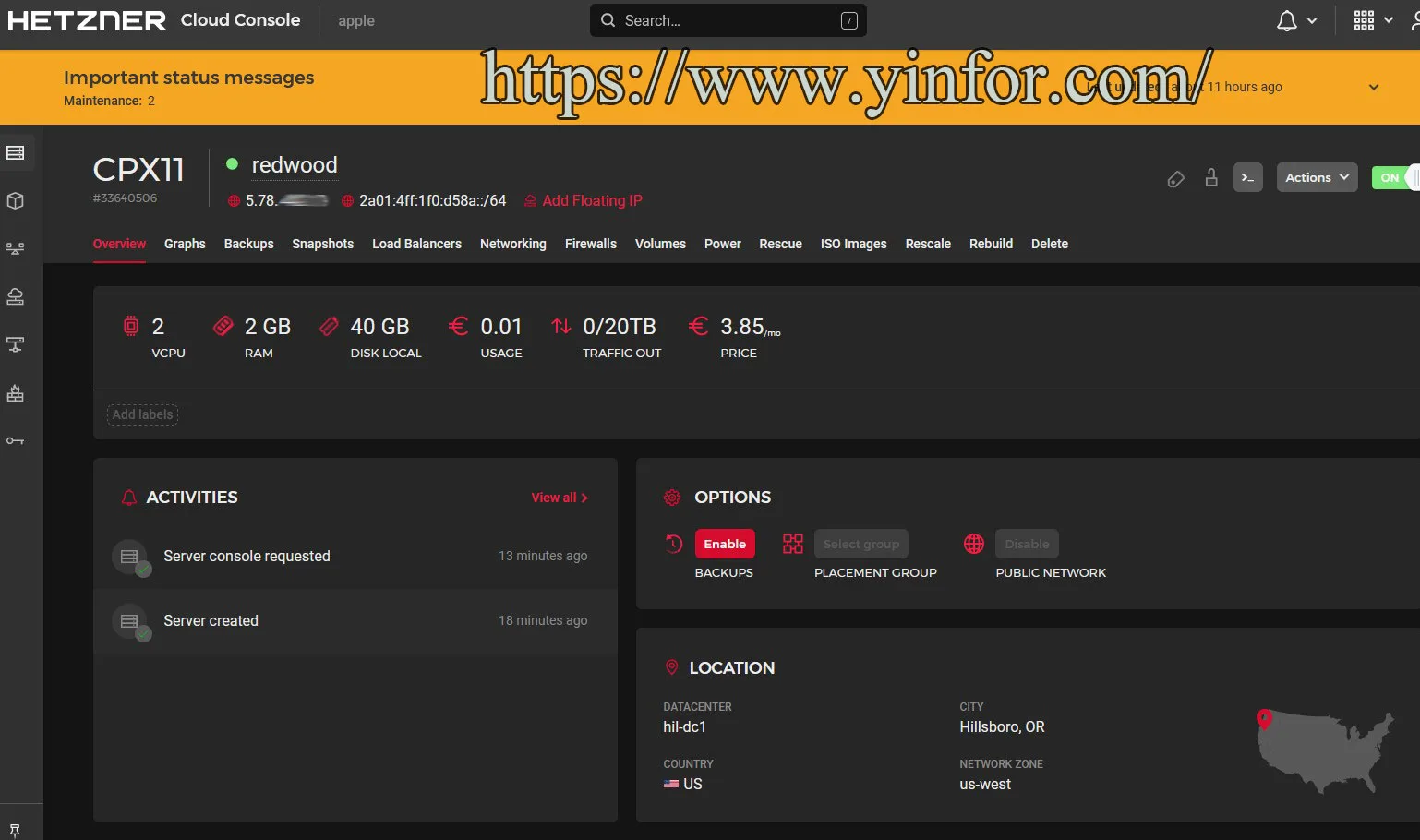 Review a VPS at Hetzner - David Yin's Blog